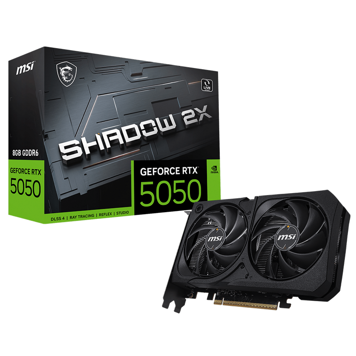 Видеокарта MSI GeForce RTX 5050 8 ГБ (RTX 5050 8G SHADOW 2X), RTL