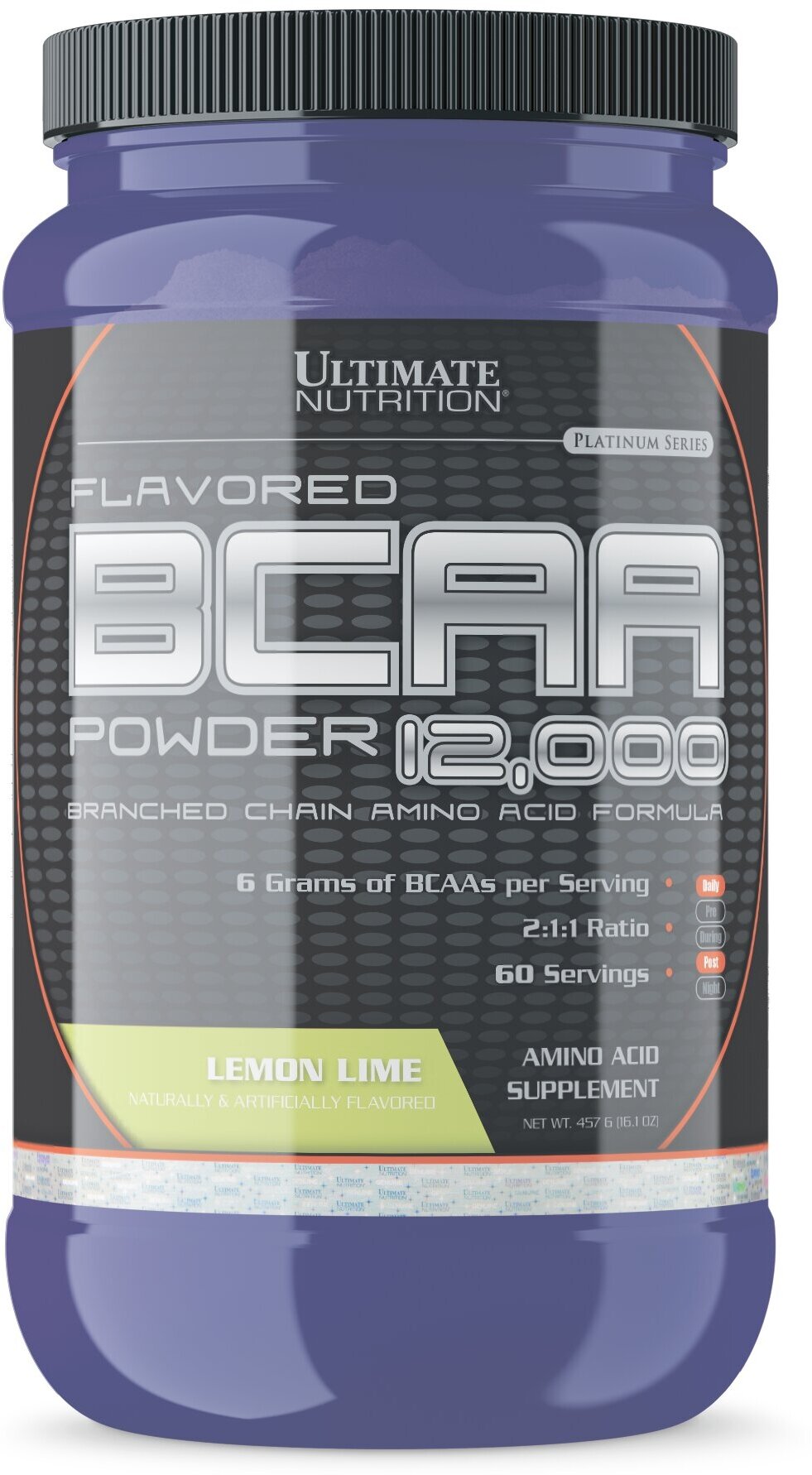 Аминокислоты БЦАА Ultimate Nutrition Flavored BCAA Powder 12000, Лимон-лайм, 457 г