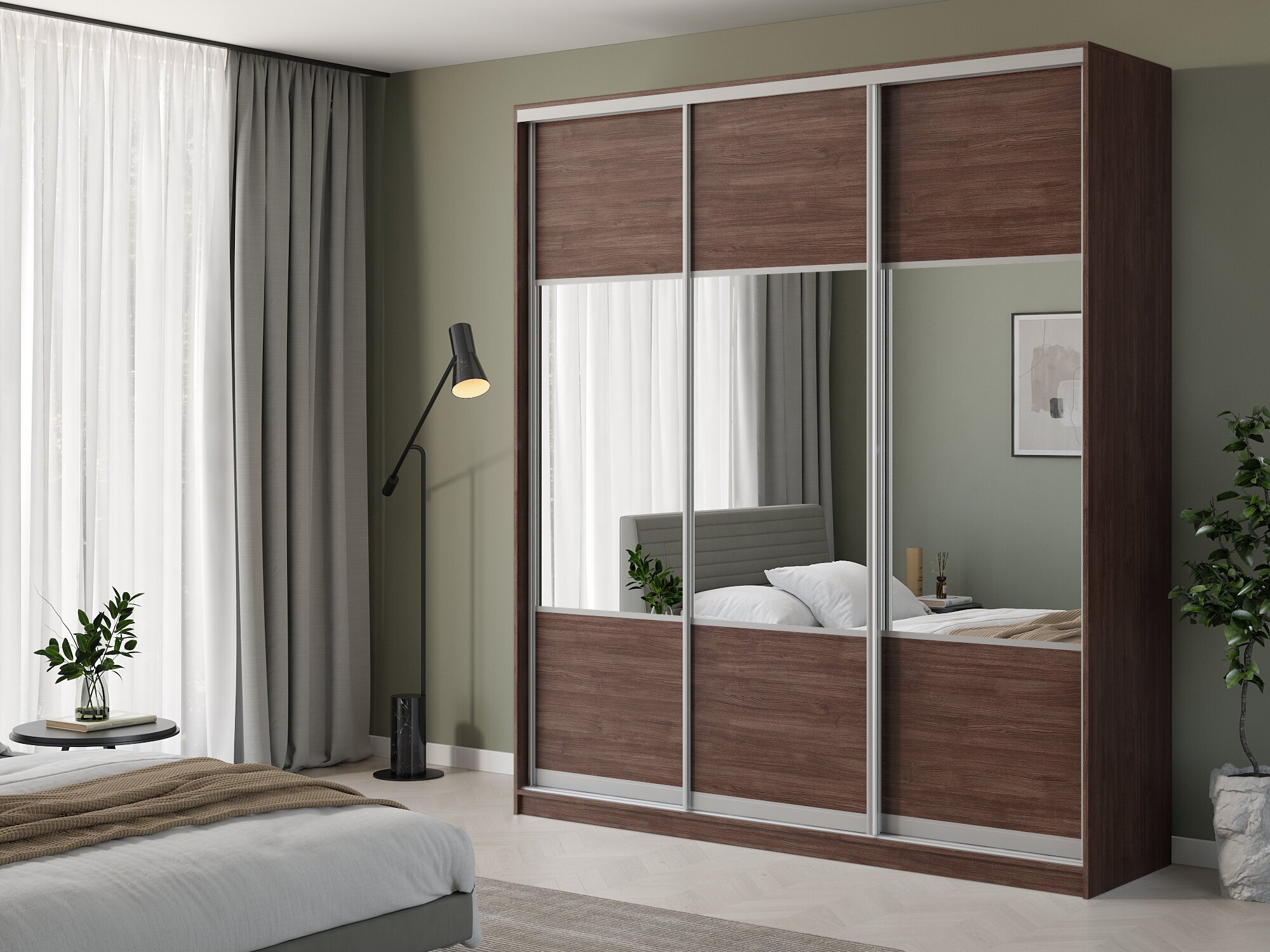 Шкаф-купе Матэрна Шамони темный комбинированный 220х58х240 см