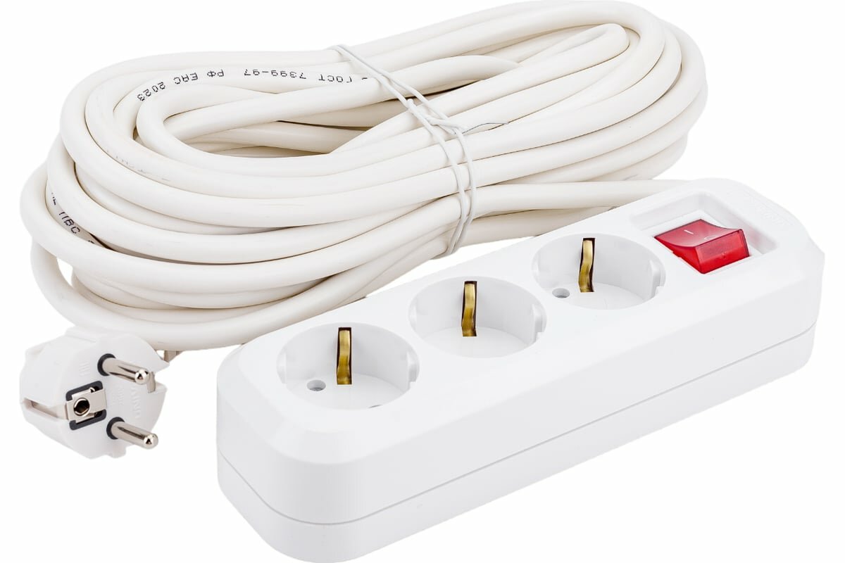 UNIVersal S-303а ПВС 3гн. 3/1,5 с заземлением, выключателем, 10 м, еврослот