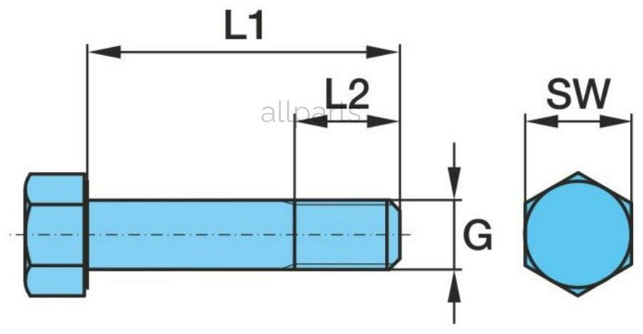 BPW 0334015270 болт полурессоры оцинкованный ! M30x3.5x212/190 \BPW