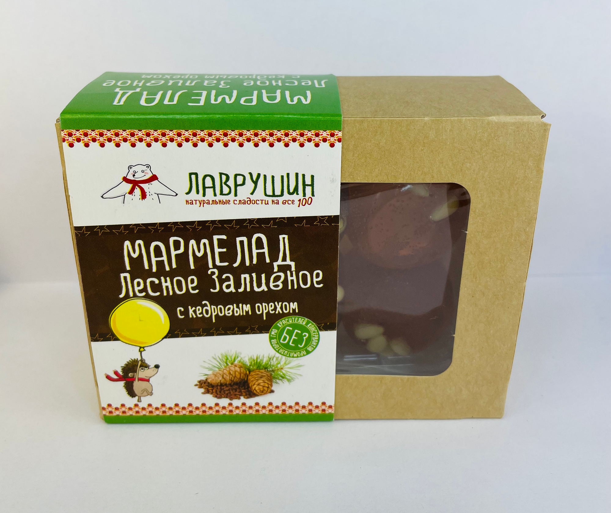 Мармелад Лаврушин "Лесное Заливное с кедровым орехом" 95г 12шт.