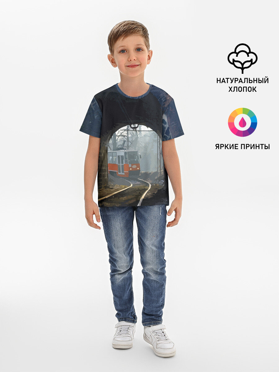 Футболка хлопковая детская Трамвай