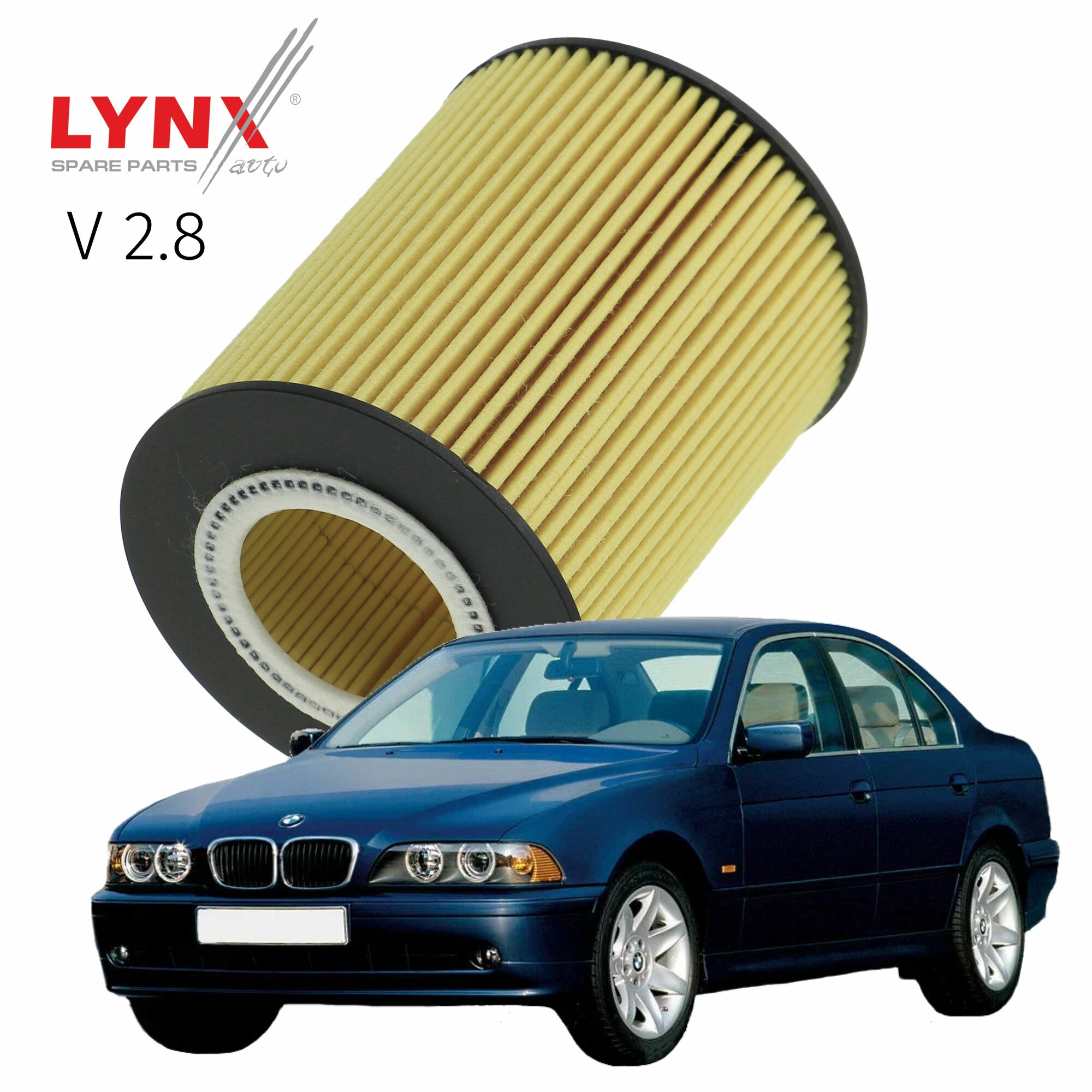 Фильтр масляный Bmw 5-Series (4) E39 / БМВ 5 серии 1995 1996 1997 1998 1999 2000 V2.8 M52B28 / 1шт LYNXauto