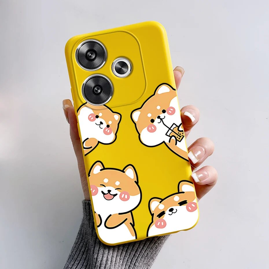 Чехол для Xiaomi Poco F6, чехол для Xiaomi Poco F6 5G, окрашенный мягкий силиконовый бампер, Защитные чехлы для телефонов на Poco F6 Pro Funda