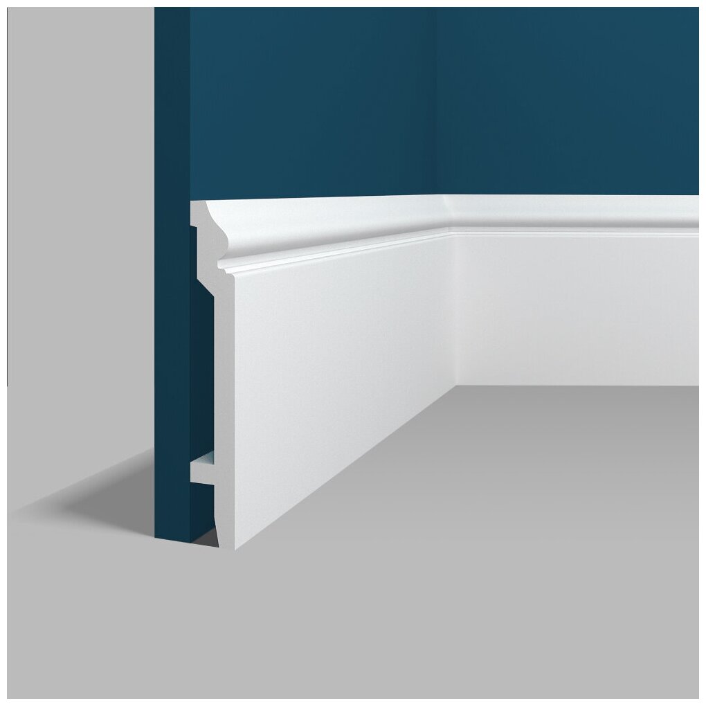 Плинтус напольный 20х138 мм дюрополимер с кабель каналом под покраску высокий Perfect Plus P31-2 метра