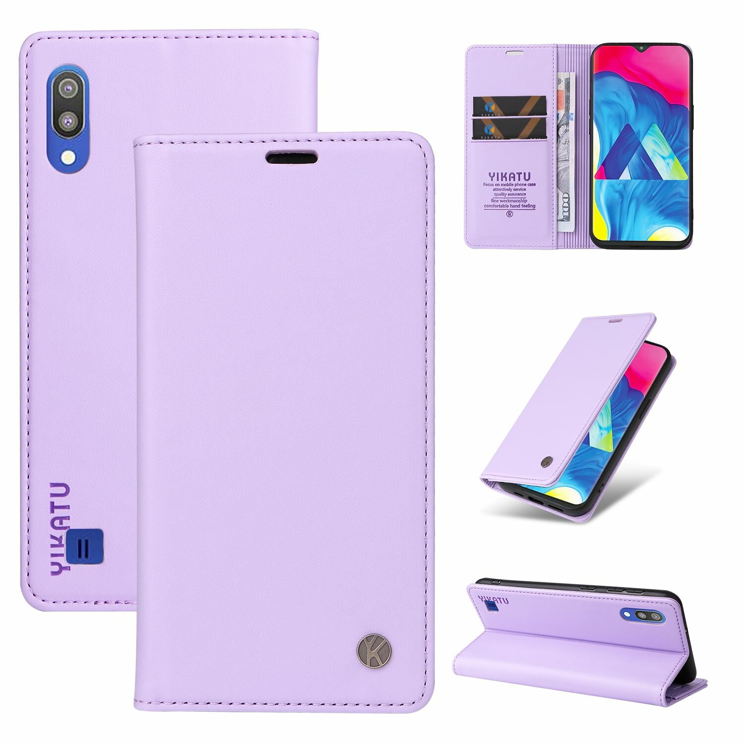 Кожаный флип-чехол для Samsung Galaxy M10/A10(Самсунг Галакси M10/A10) с магнитом, отделением для карт и отделением для бумажника
