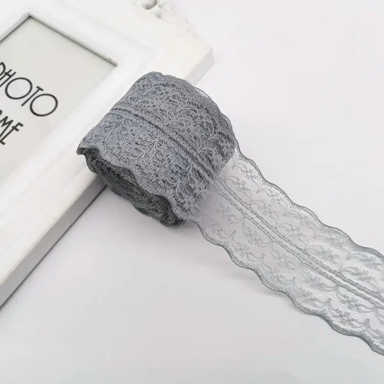 Серая кружевная лента 10 м