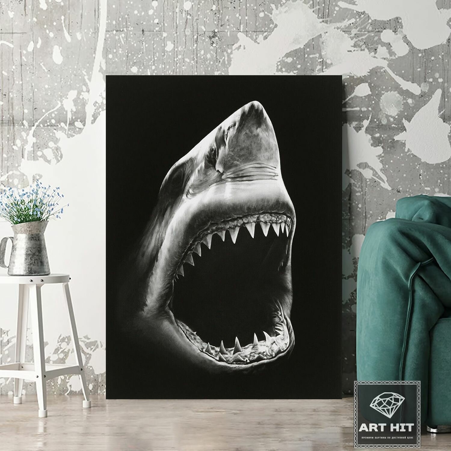 Картина Акула, 40х60 см.