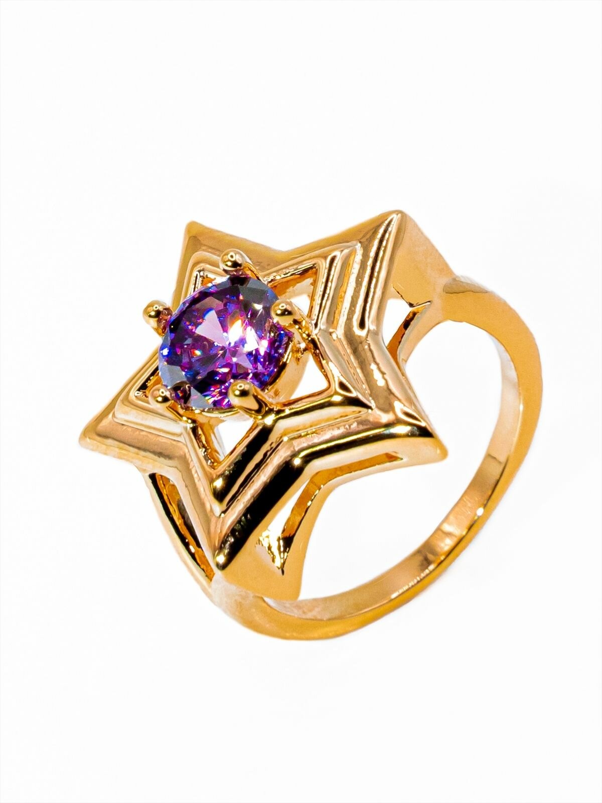 Кольцо, аметист синтетический