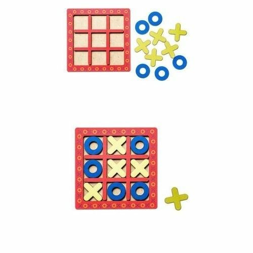 Настольная игра Smile Decor Крестики-нолики поле, фигуры, дерево, от 3 лет (П1302/П2101)