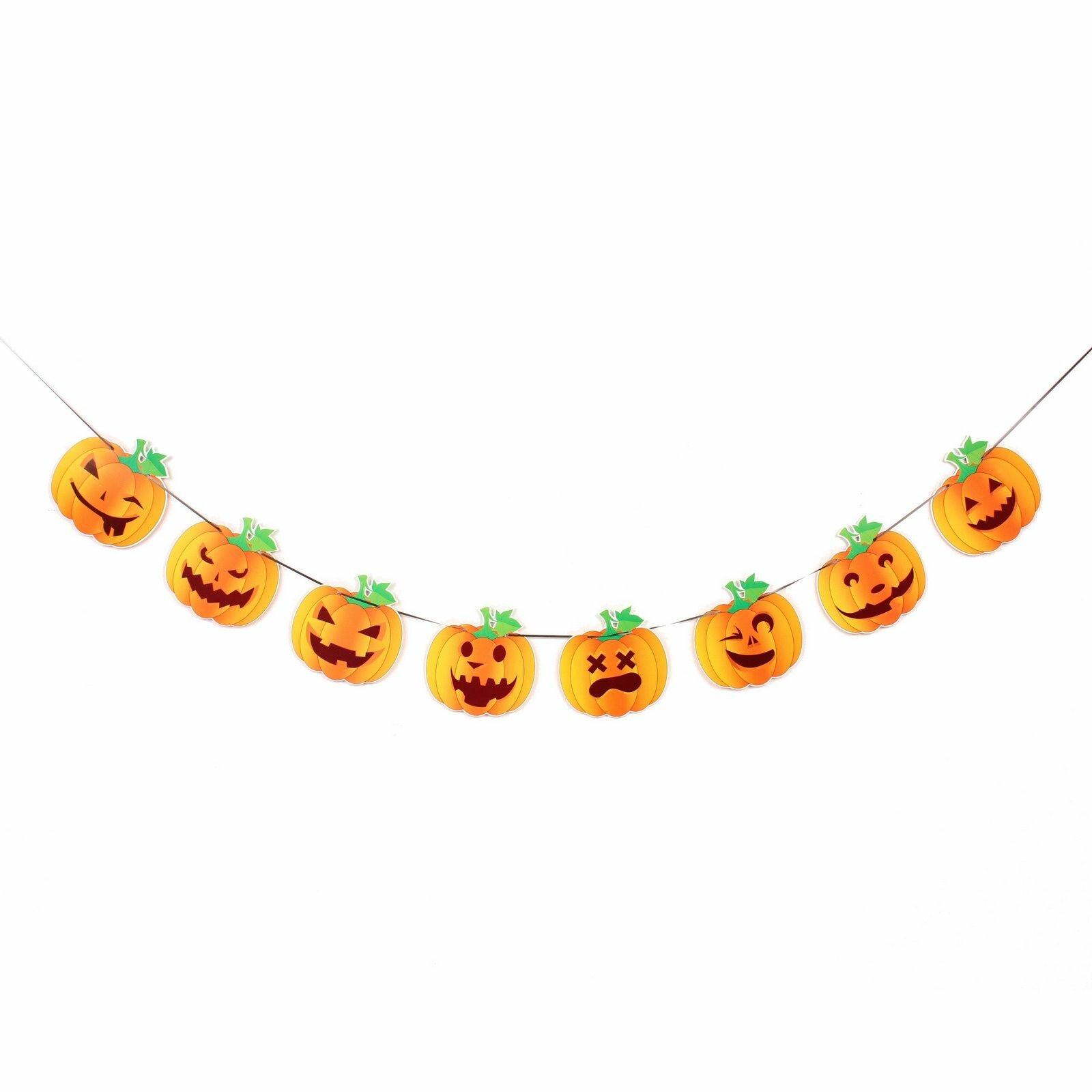 Гирлянда бумажная Серпантин Растяжка "Helloween - Злые тыквы" 3 м