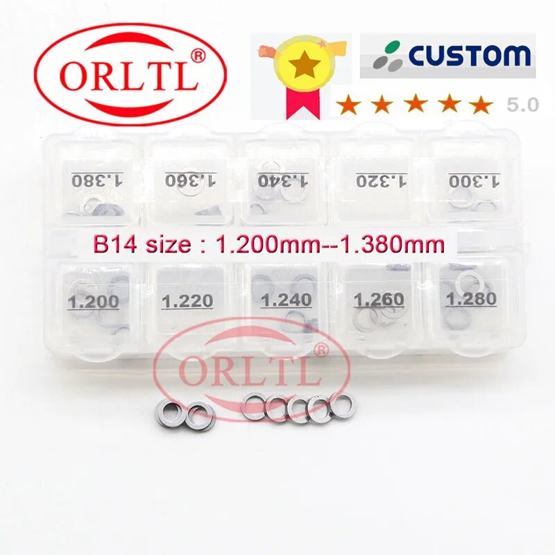 Комплект прокладок для дизельного топлива B11 B12 B13 B14, Настраиваемые прокладки для инжектора с общей топливной магистралью B16, B31, B48, B22, B25, B26, B40, B41 для BOSCH B14(1.20-1.38)