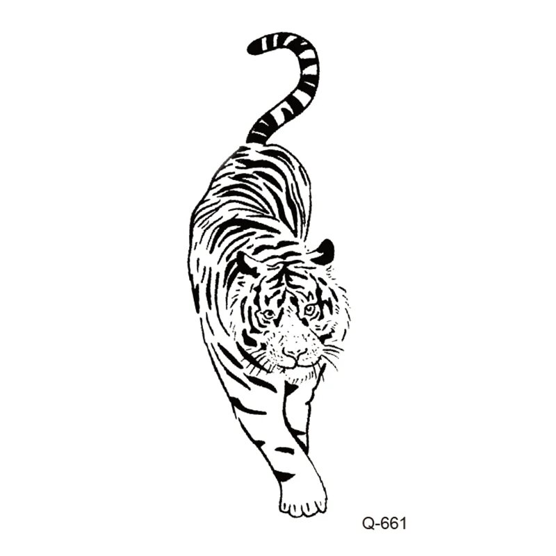 Маленькое животное, волк, лев, скорпион, мужская водостойкая временная татуировка, 02-QD-Q-661