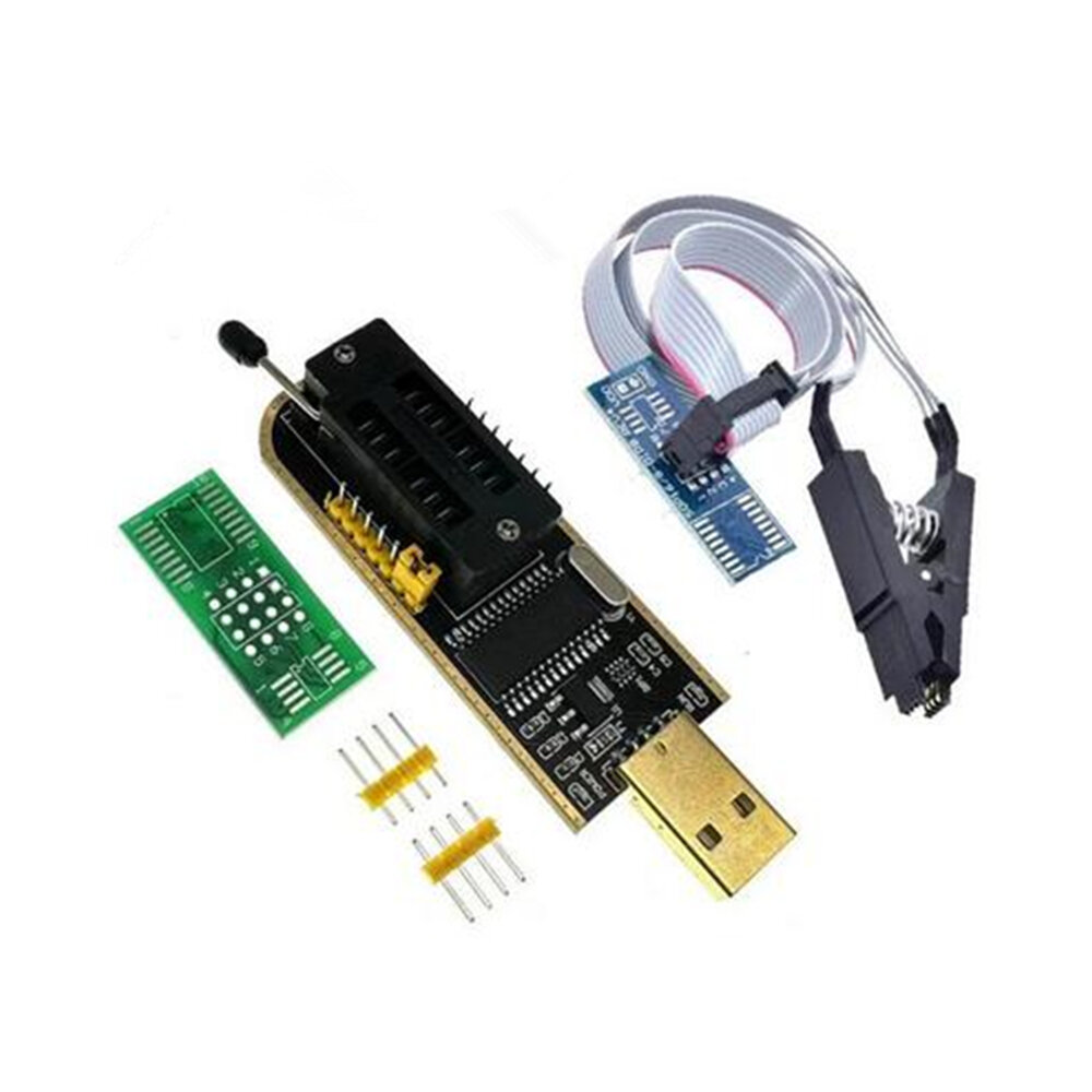 Модуль программатора bios usb ch341a 2425 серии + тестовый зажим soic8 sop8 для eeprom 93cxx/25cxx/24cxx diy комплект