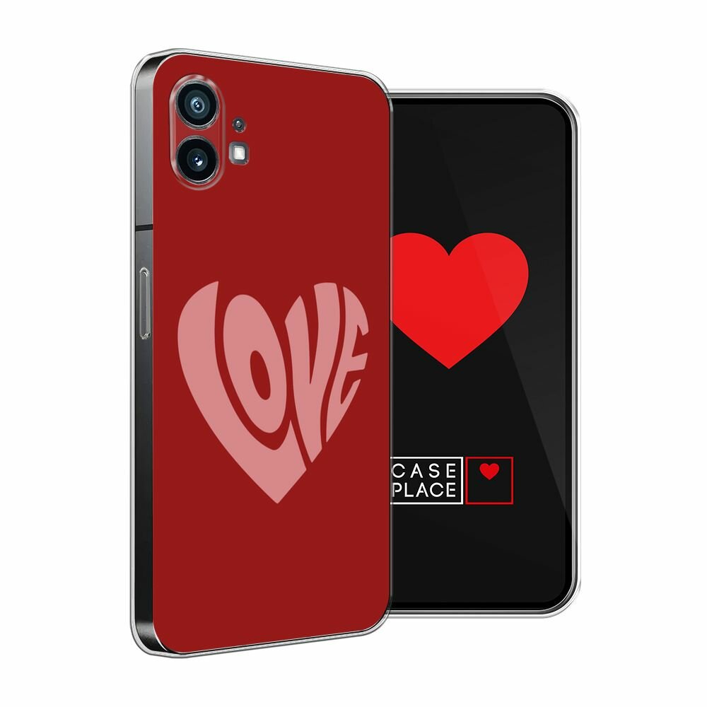 Чехол на Nothing Phone 1 / Нафинг Фон 1 с принтом "Love heart 1 - 14 февраля" — фото 1