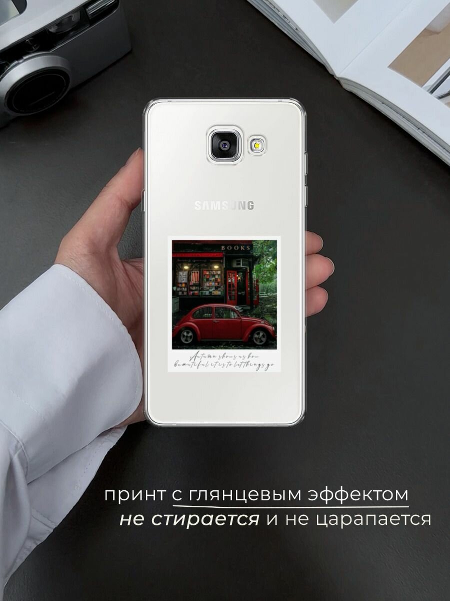 Чехол на Samsung Galaxy A5 2016 / Самсунг Галакси А5 2016 с принтом Осенний палароид красный — фото 1