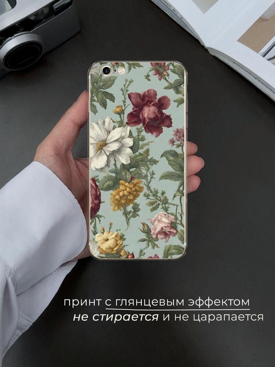 Чехол на Apple iPhone 6 Plus/6S Plus / Айфон 6 Плюс/Айфон 6С Плюс с принтом Акварельные красные цветы — фото 1