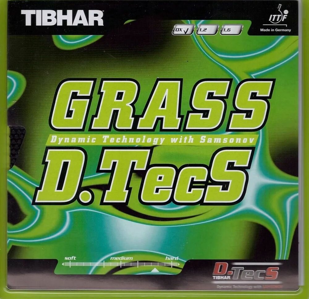 Накладка для настольного тенниса Tibhar Grass D. TecS, green 0.9mm