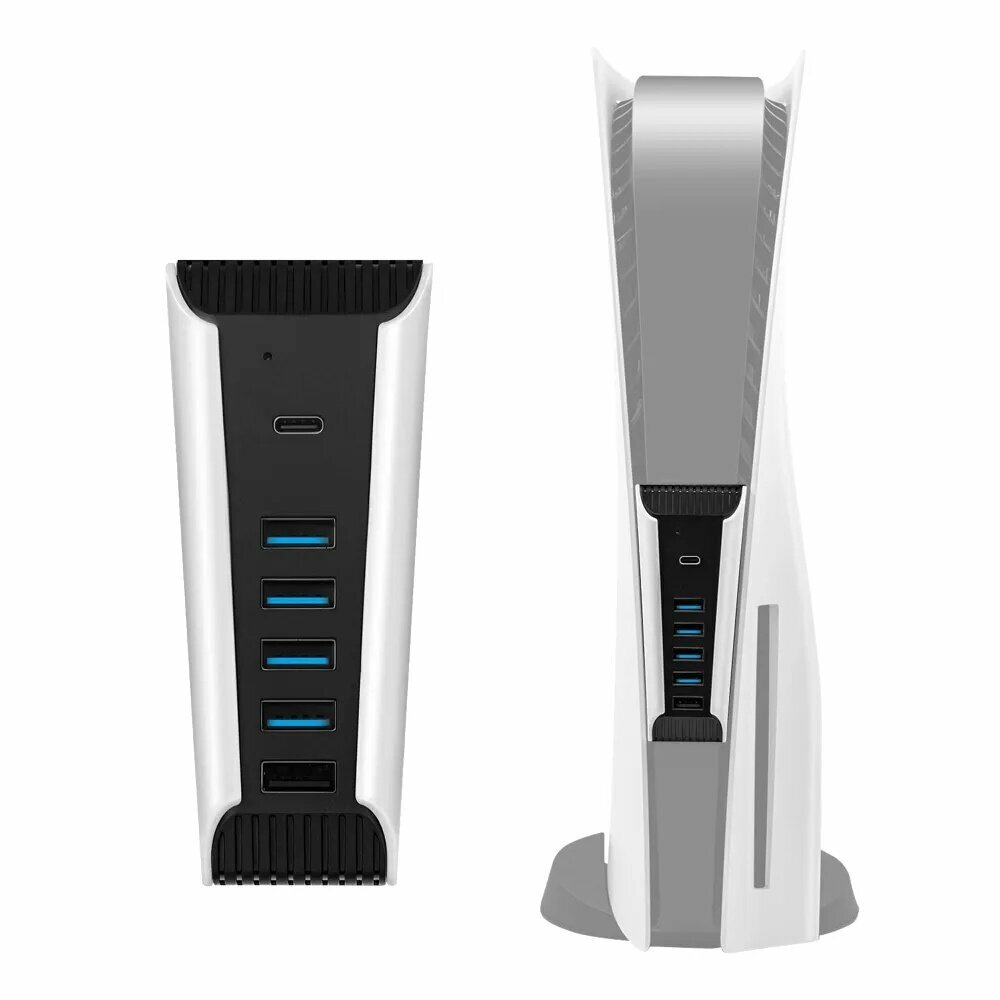 5-портовый USB-концентратор для PS5 / Slim / Pro, высокоскоростной USB-концентратор расширения, совместимый с USB-удлинителем-PS5 Fat