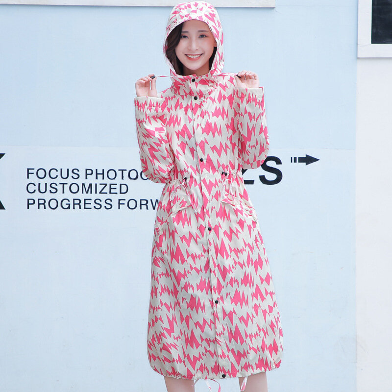 Водонепроницаемый дождевик для женщин, модный длинный стиль для походов, большой водонепроницаемый тренчкот, легкий дождевик для мужчин, японская и корейская версия