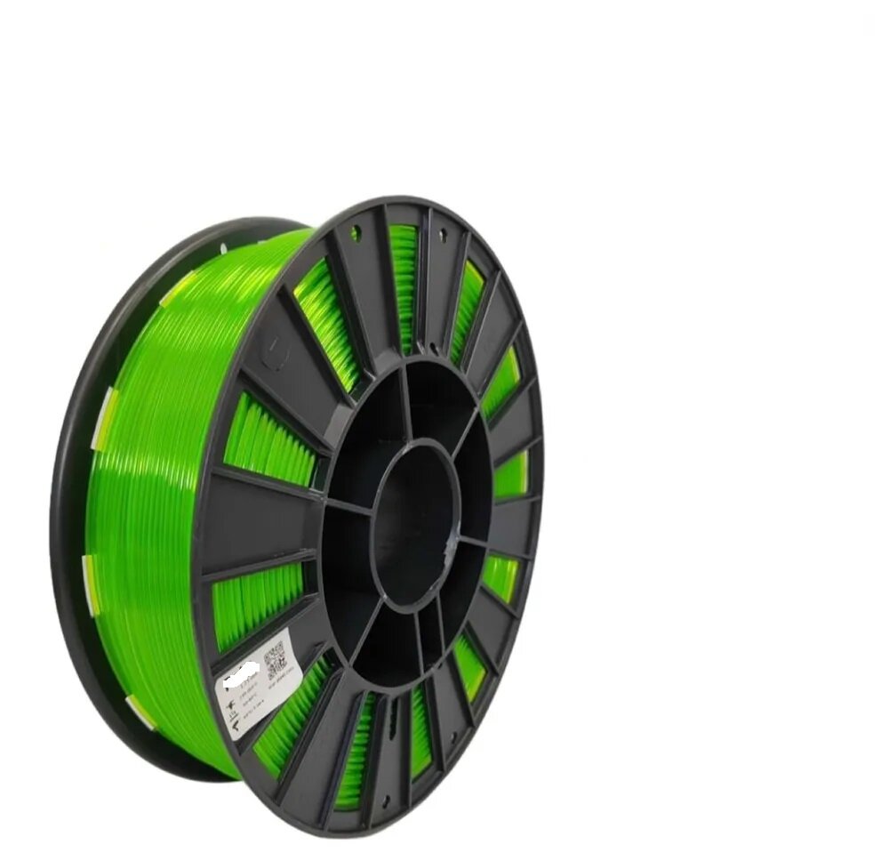 3д пластик petg зеленый прозрачный флюоресцентный 1кг