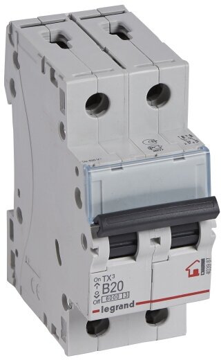 Legrand TX3 Автоматический выключатель 2P 20A (B) 6000