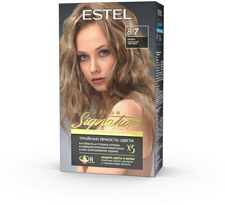 Краска для волос Estel Color signature, оттенок: 8/7 Ваниль
