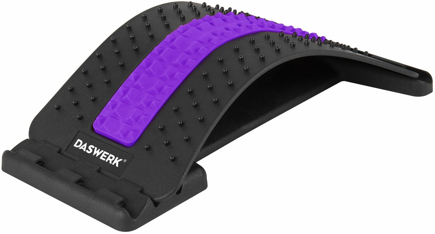 Массажер для спины/мостик для растяжки PREMIUM, 3 уровня нагрузки, фиолетовая вставка, DASWERK, 680036