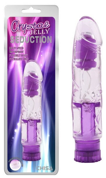 Гелевый фаллоимитатор с вибрацией Seduction, фиолетовый