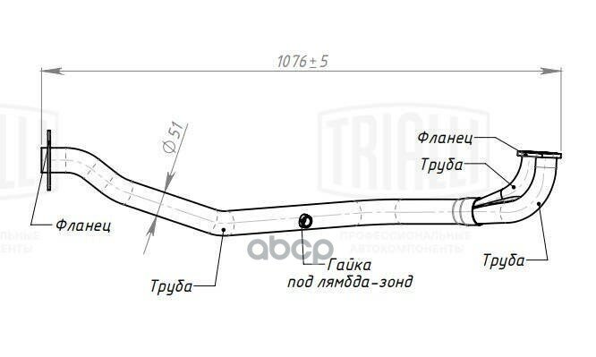 Труба приёмная Trialli арт. ERP 0102