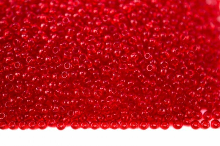 Бисер чешский PRECIOSA круглый 10/0 90070 красный прозрачный, 20 грамм