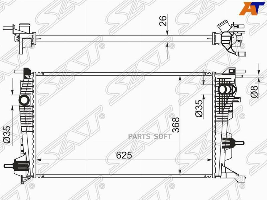 Радиатор Renault Grand Scenic 09-16 / Megane 08-16 SAT RN0004 | цена за 1 шт