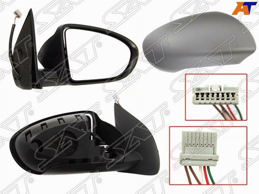 Зеркало Nissan Qashqai 06-13 / Dualis 07-14 (Справа/ Обогрев/ Регулировка/ 5 контактов) SAT ST-DT65-940-B1 | цена за 1 шт