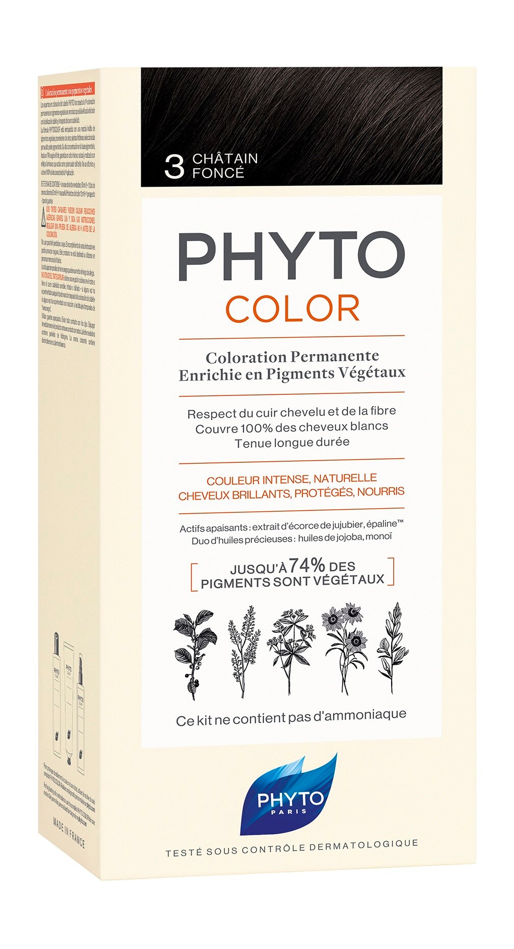 PHYTO Phytocolor Краска для волос, 50/50/12 мл, 3 Темный шатен