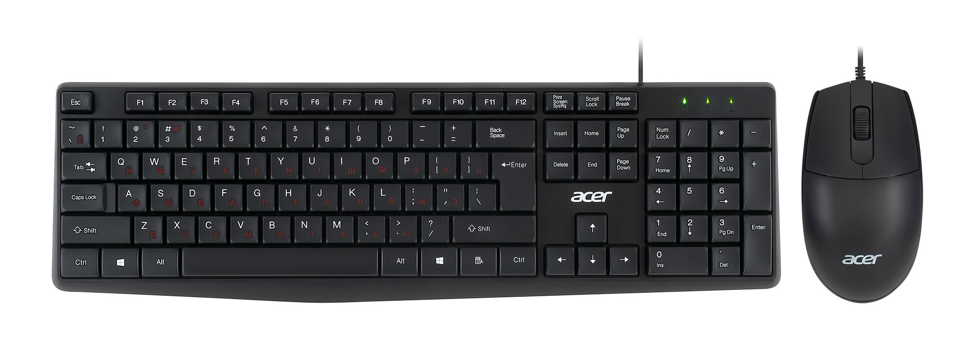 Комплект клавиатура+мышь Acer OMW141 черный/черный (zl. mceee.01m)