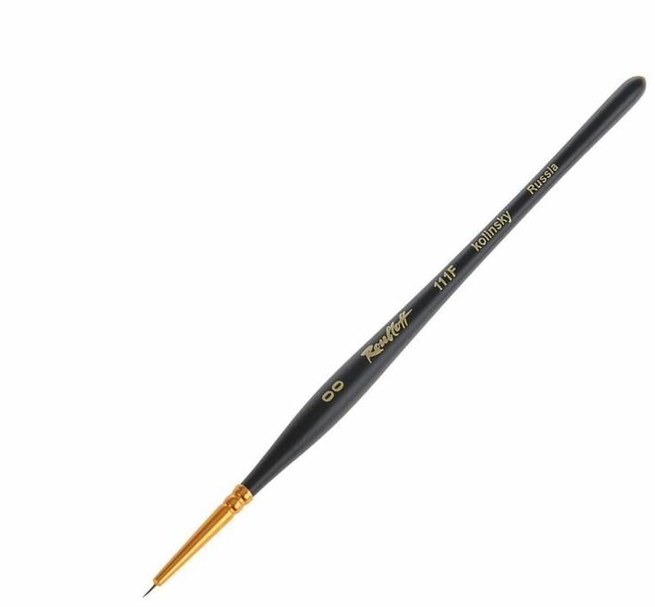 Roubloff Кисть колонок круглая короткая ручка "111F " №00 для акварели