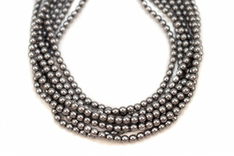 Жемчуг Preciosa, цвет 70444 серый, 6мм, 10шт