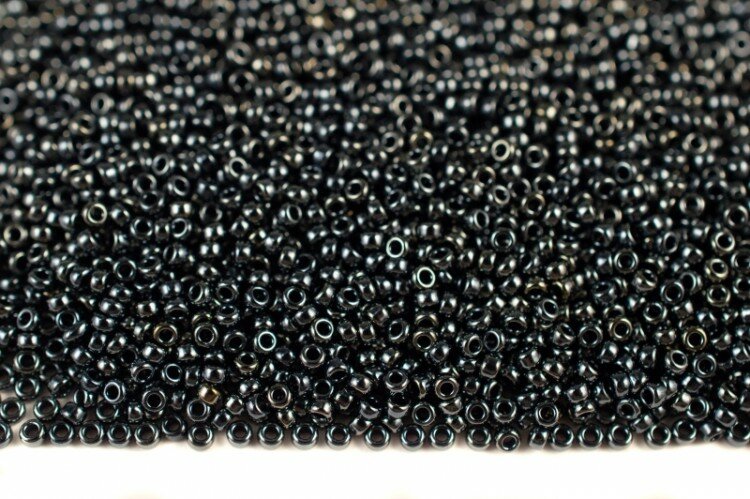 Бисер японский MIYUKI круглый 15/0 #0451 гематит, металлизированный, 10 грамм