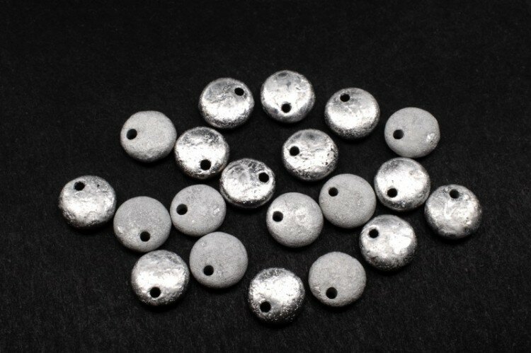 Бусины Lentils 6мм, отверстие 0,8мм, цвет 00030/27080 Crystal/Labrador Full, Etched, 725-007, 20шт