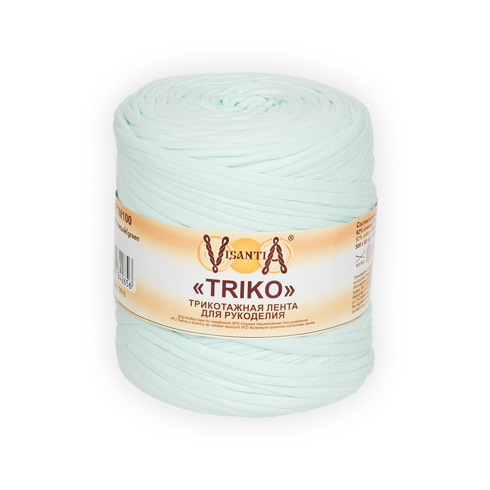 Пряжа VISANTIA "TRIKO" FTM100 92% хлопок, 8% эластан 500 г 100 м зеленый