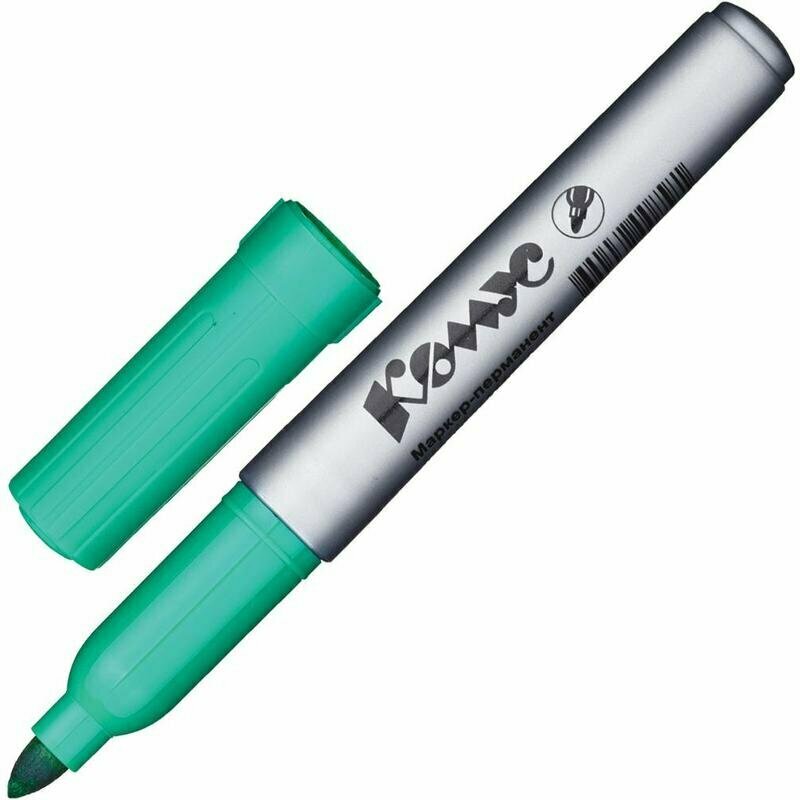 Маркер перманентный Комус PY2304 зеленый толщина линии 1-4 мм круглый наконечник, 162961