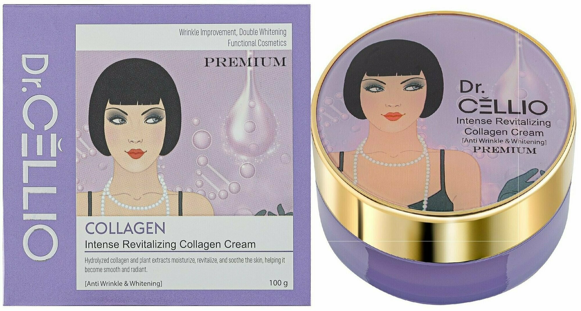 Dr.Cellio, Интенсивный восстанавливающий крем для лица с коллагеном Intense Revitalizing Collagen Cream, 100мл