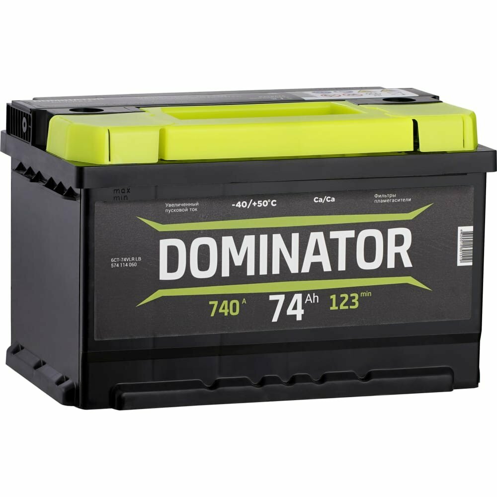 Аккумулятор Dominator 6 СТ 74 Ач 0 LR LB 740 А ССА