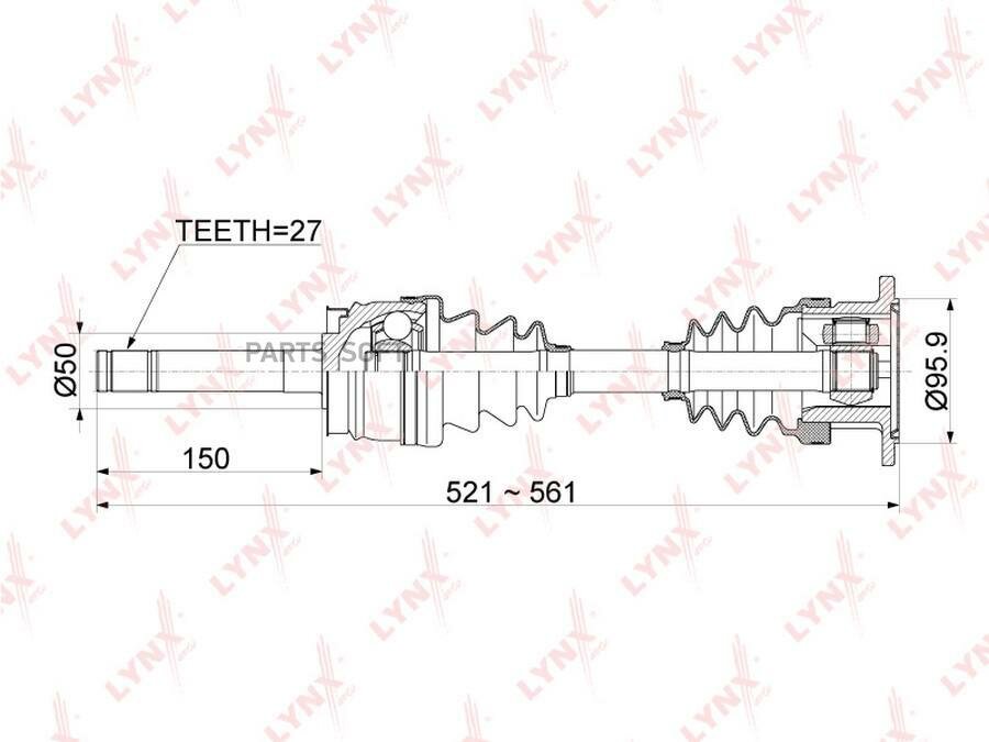 CD1117 LYNXAUTO Привод в сборе перед.