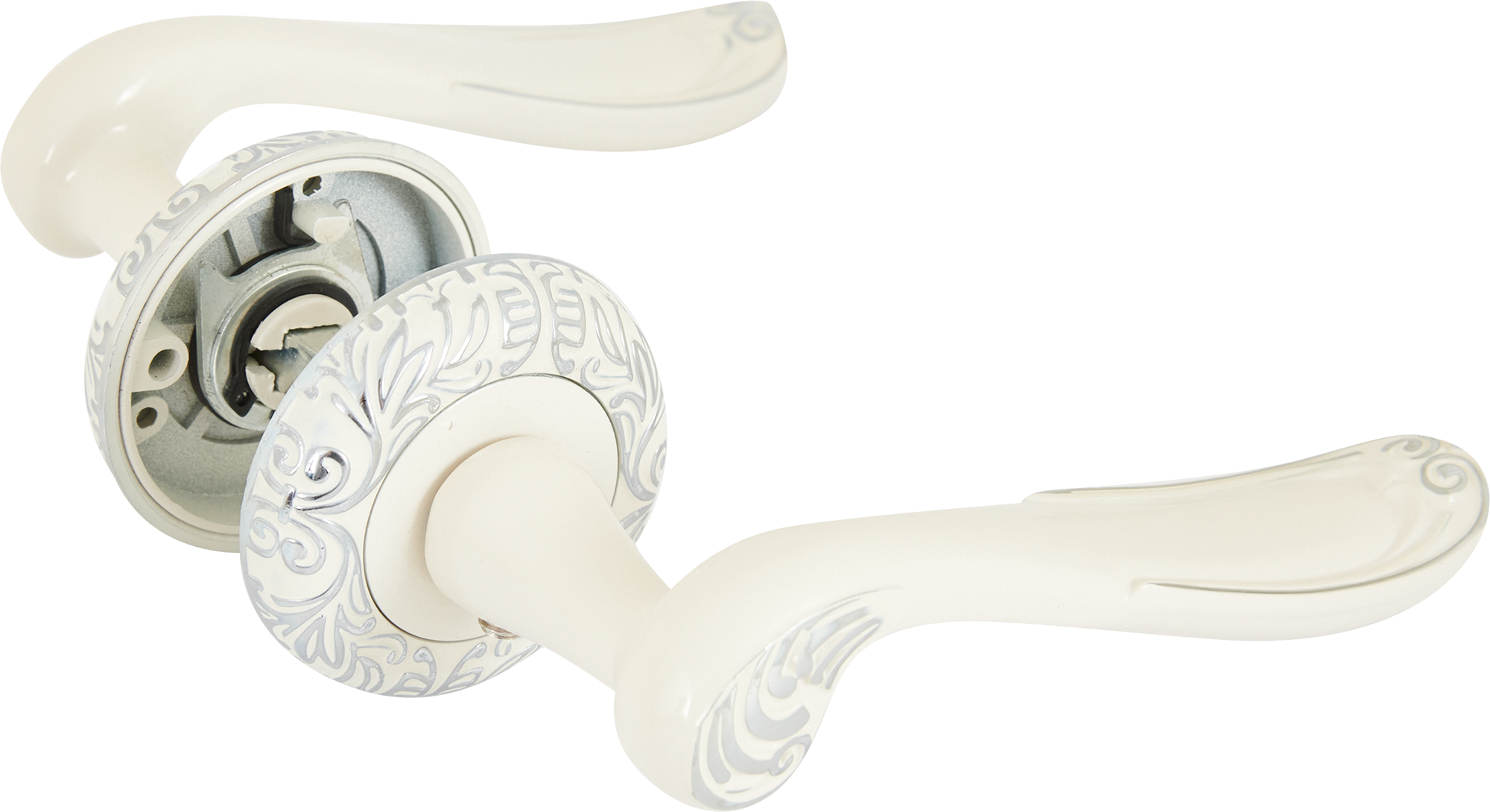 Дверные ручки AL 159 W, комплект, цвет белый хром