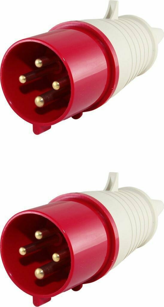 Вилка силовая переносная TDM 3Р+PЕ 32А 380В пластиковая IP44 (комплект из 2 шт)