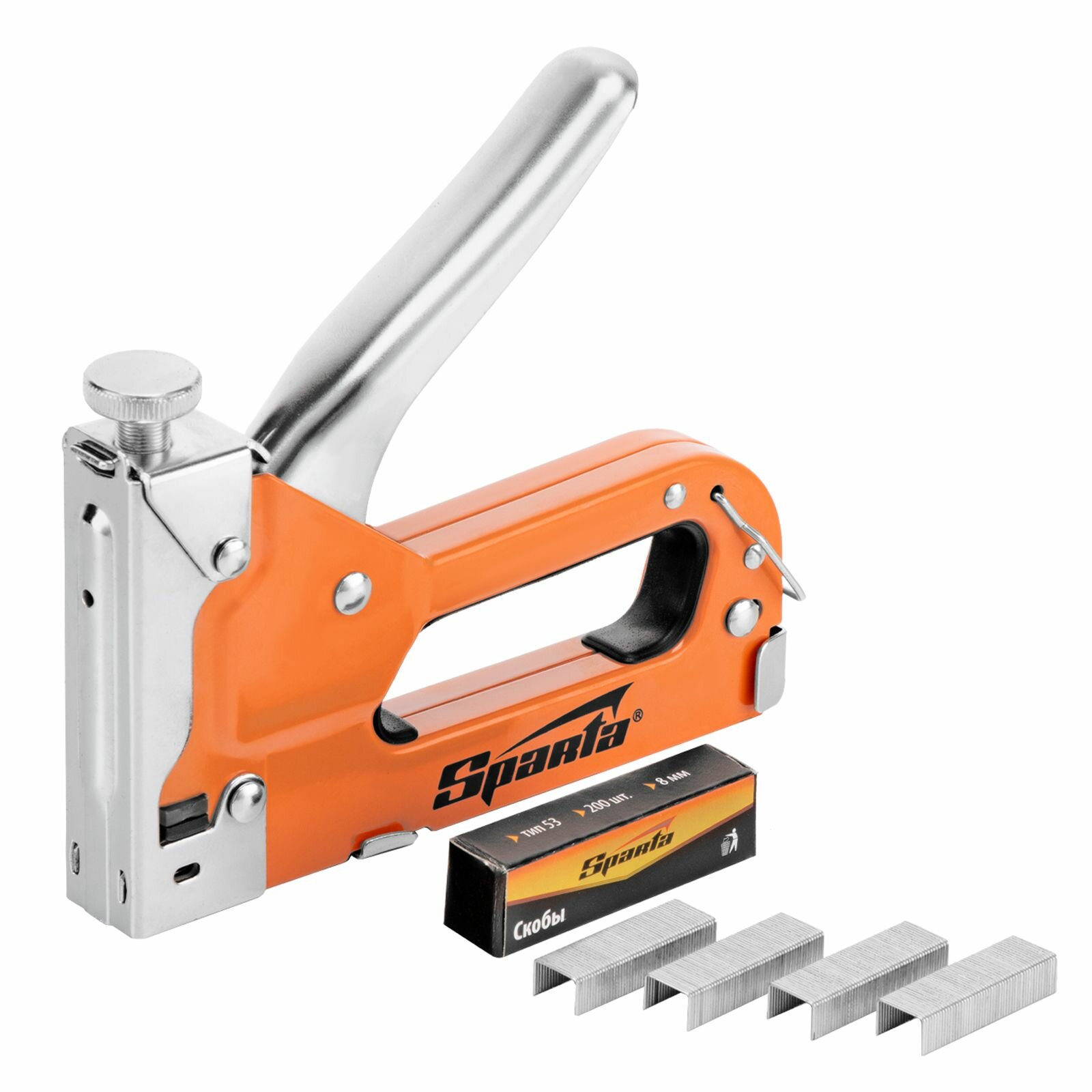 Скобозабивной пистолет со скобами 200 шт Sparta 42002