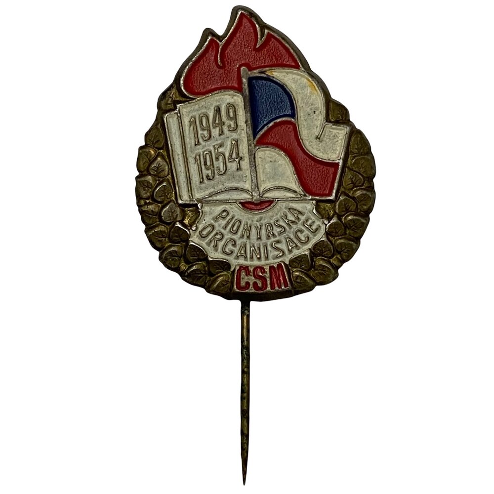 Знак "Pionýrská organizace. ČSM" (Чехословацкий союз молодежи) Чехословакия 1954 г.