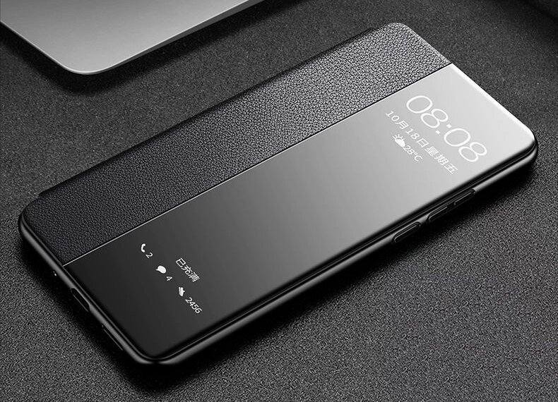 Чехол-кейс MyPads Finestra laterale для Honor X9 / X30 / X40 GT / X40 GT Racing / Magic4 Lite 5G с боковым окном водоотталкивающий черный